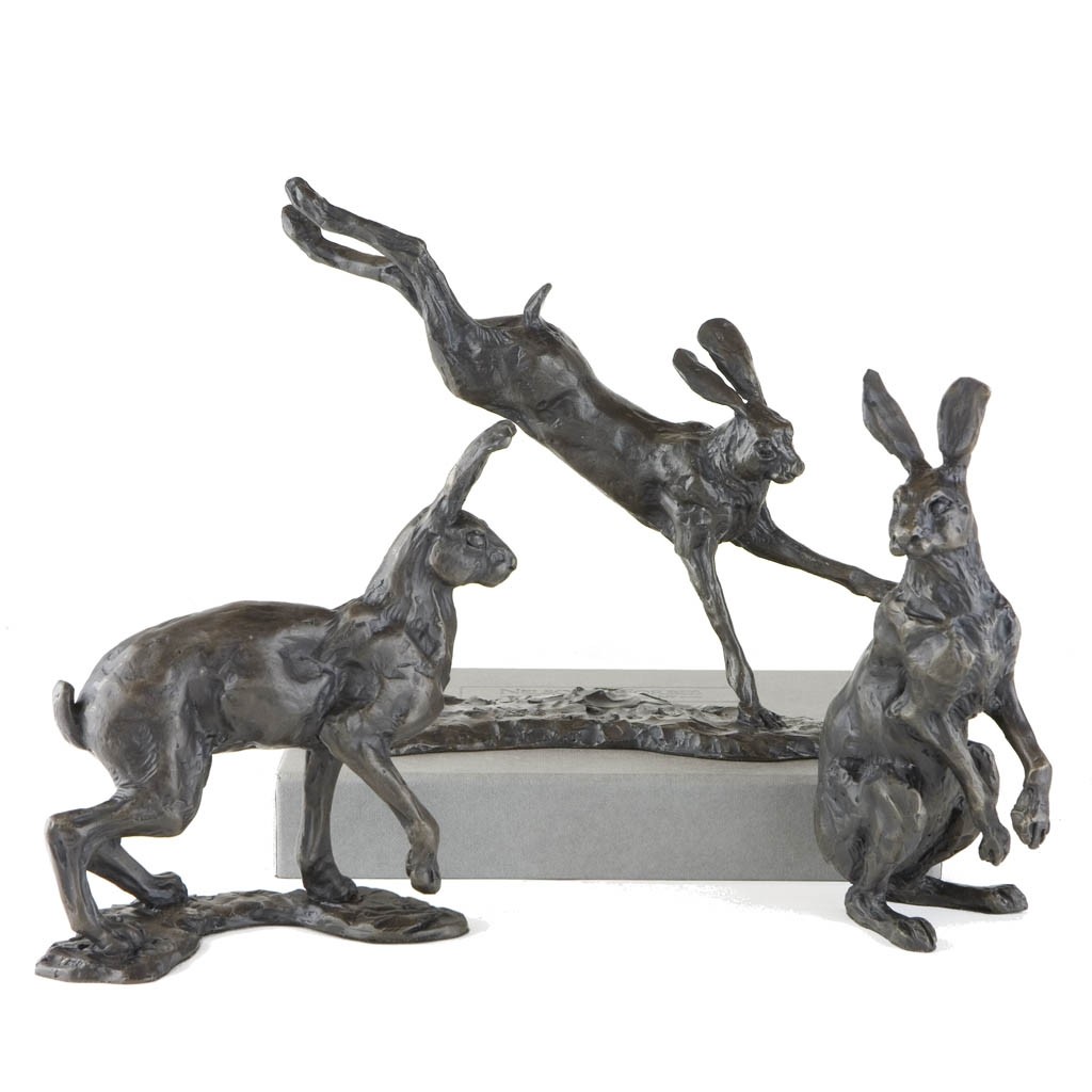 Bronze Hare Sculpture: Large Alert Hare by Sue Maclaurin