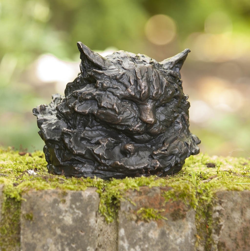 Bronze Cat Sculpture: Sleeping Cat by Elizabeth Foster (Life Size)