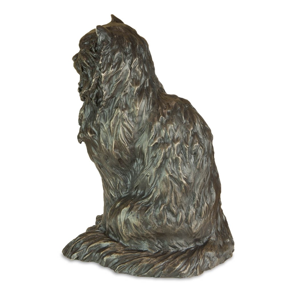 Bronze Cat Sculpture: Garden Long Haired Sitting Cat (Life Sized) by ...