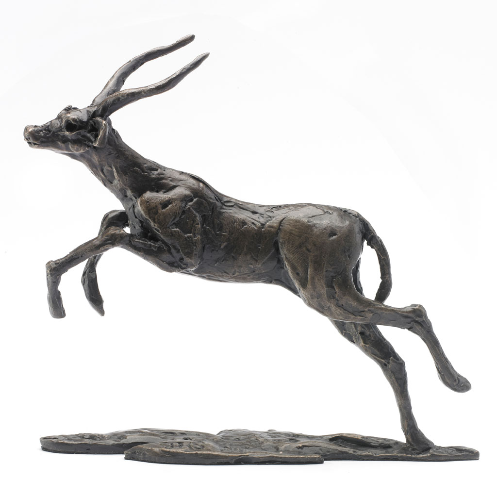 Beautiful bronze sculptures of giraffe and impala